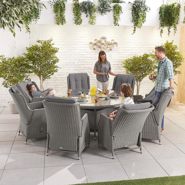 Carolina 8 Seat Dining Set - 1.8m Round Table – GARDEN FURNITURE